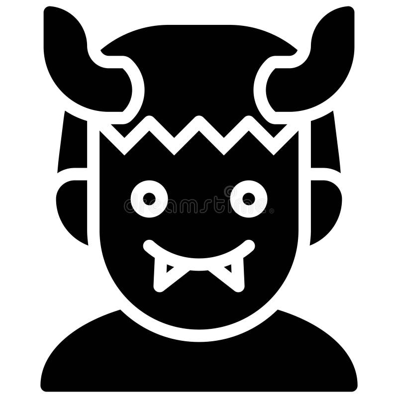 Demon Avatar, Halloween Costume Vector Icon Stock Vector - Illustration ...