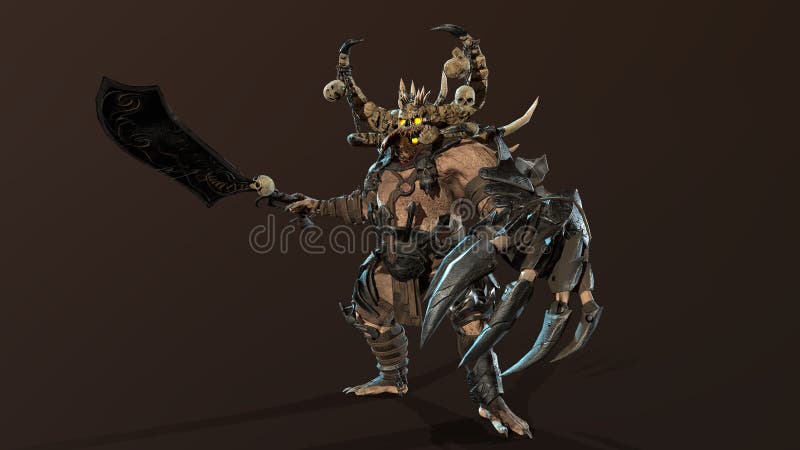 Demon 3d render stock illustration. Illustration of cataclysm - 145025642