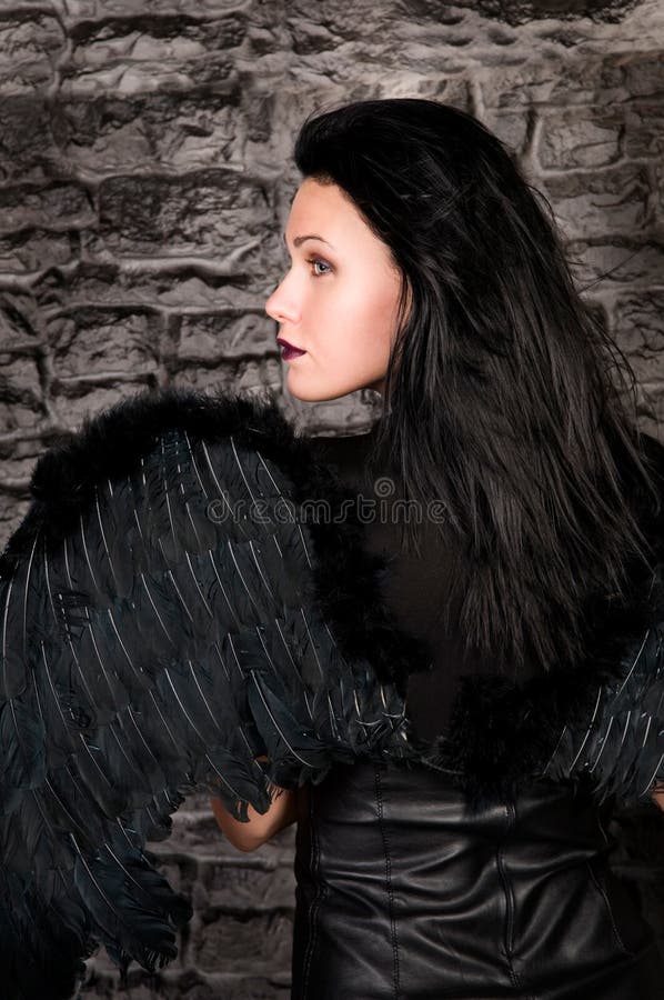 Demon of dark desires stock image. Image of makeup, hair - 13534199