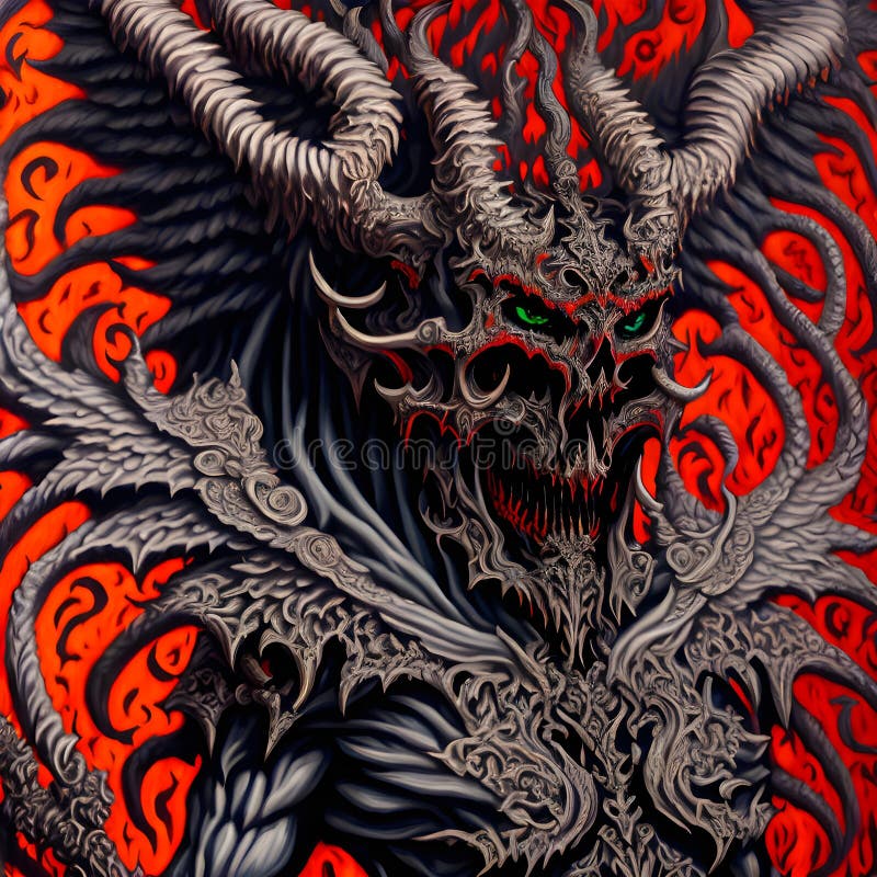 Demon of Death, Generative AI Illustration Stock Illustration ...