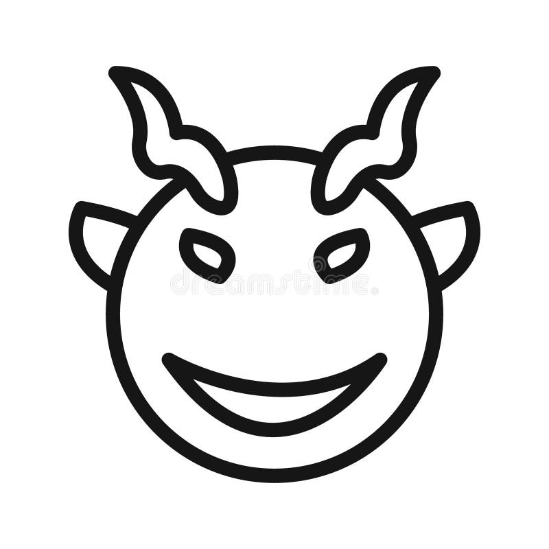 Demon Devil Icon Black Line Art Vector Logo Stock Vector - Illustration ...