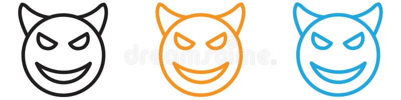 Demon Devil Vector Logo Set Collection for Web App Ui Stock Vector ...