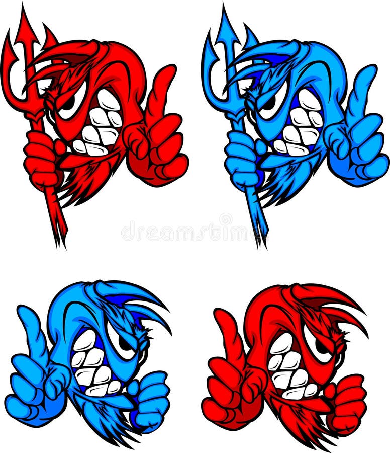 Blue Devils Mascot Free Clipart Vector