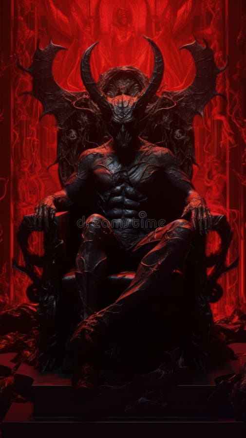 A Demon Embodied in a Man Holding a Weapon Stock Illustration ...