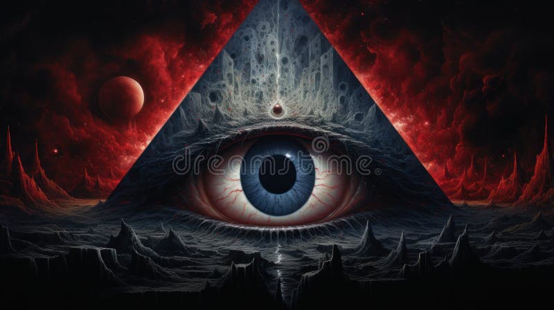 Demon eye in the pyramid stock photo. Image of masonic - 367760368