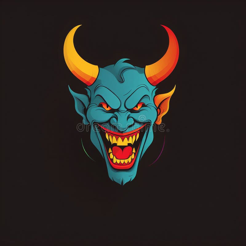 Evil Scary Face Stencil for Halloween Carving. Creepy Spooky Happy ...