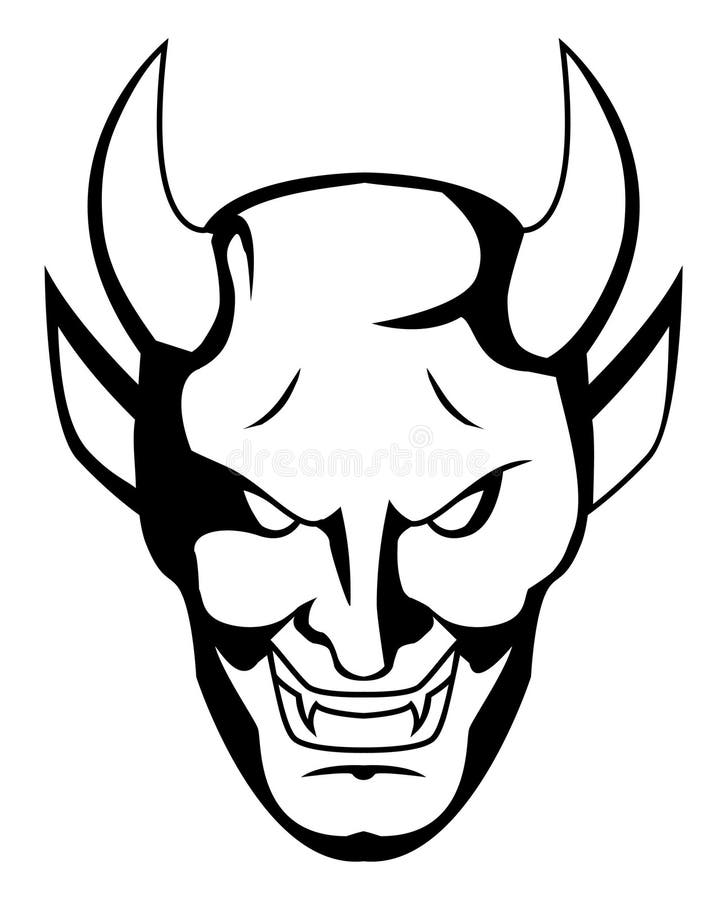 Demon face stock vector. Illustration of elegance, drawing - 34050939