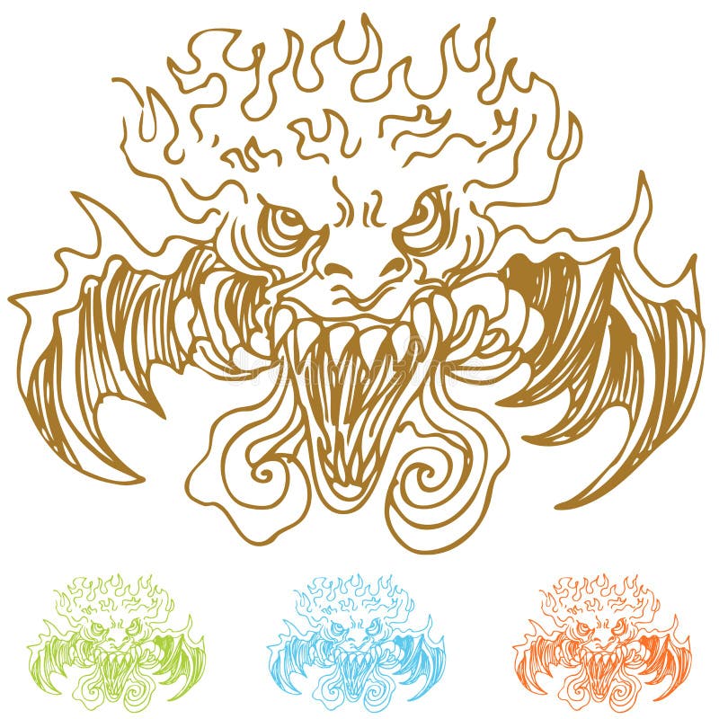 Demon Faces stock vector. Illustration of devil, teeth - 18880785