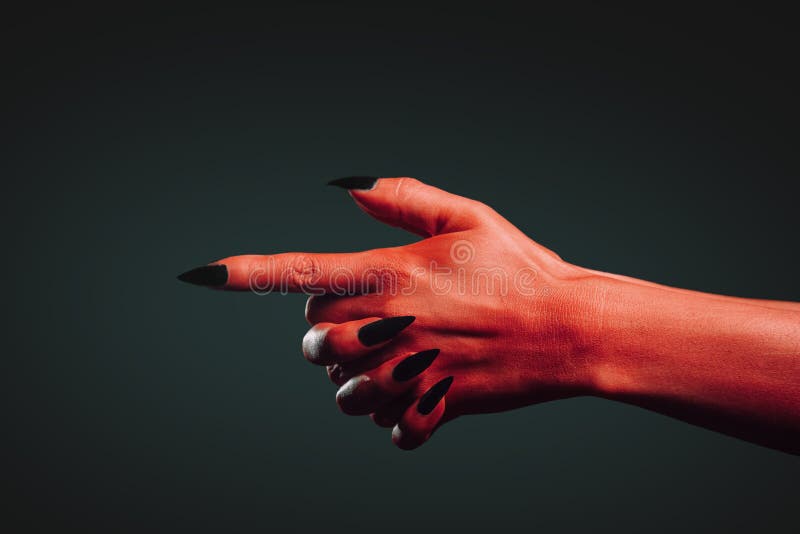 Demon Hand with Gesture Shoot Stock Photo - Image of nails, monster ...