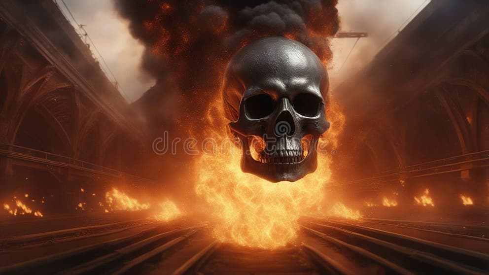 Demon Human Skull in Flames Exploding!!!! Epic Long Hyperdetailed Skull ...