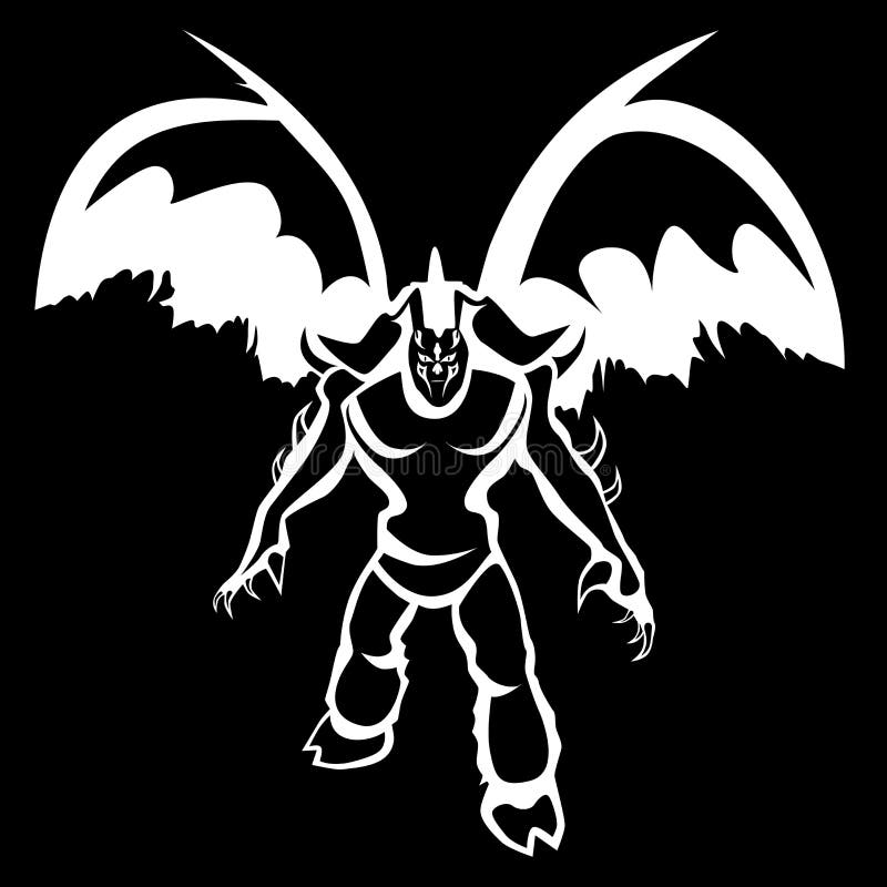 Demon stock vector. Illustration of black, alien, white - 47913907