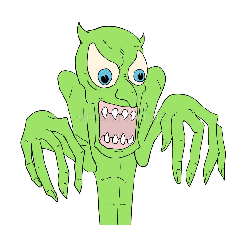 Green demon stock vector. Illustration of puppet, thinking - 40266661