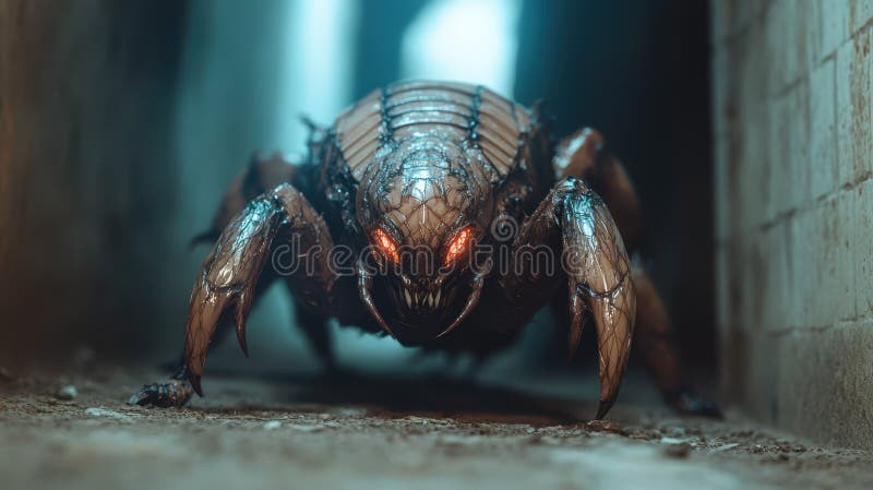 Demon with Insect Like Features and Chitinous Armor Stock Illustration ...