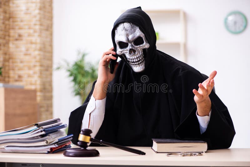 Demon Judge Working in the Courthouse Stock Image - Image of hammer ...