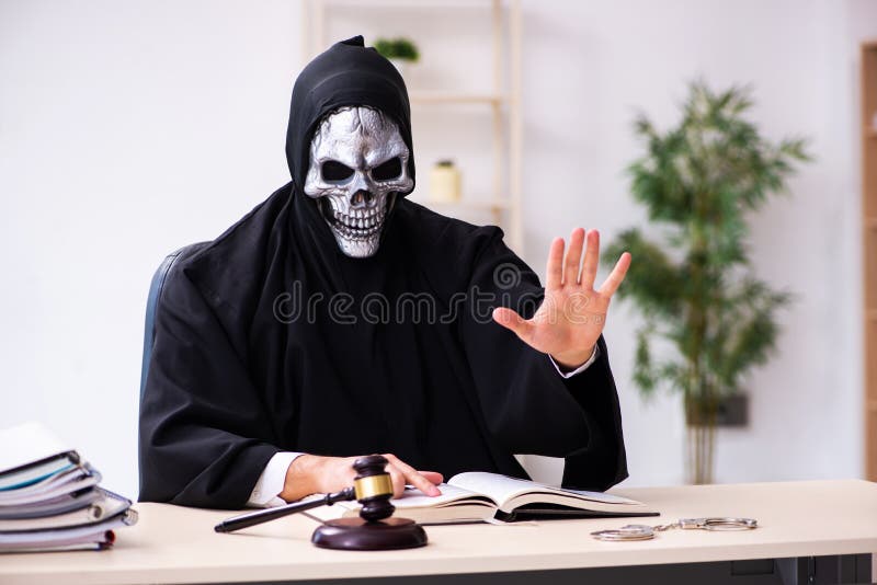 Demon Judge Working in the Courthouse Stock Image - Image of funny ...