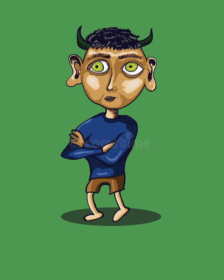 Demon Kid Cartoon Illustration Stock Illustration - Illustration of ...