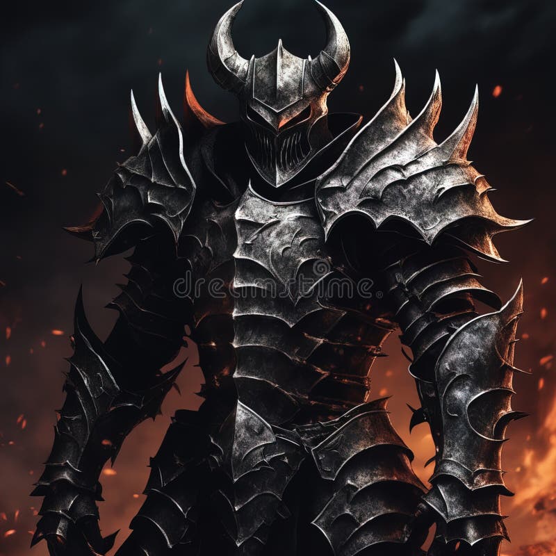 Demon Knight in Heavy Armor, an Armageddon Knight with Darkness in His ...