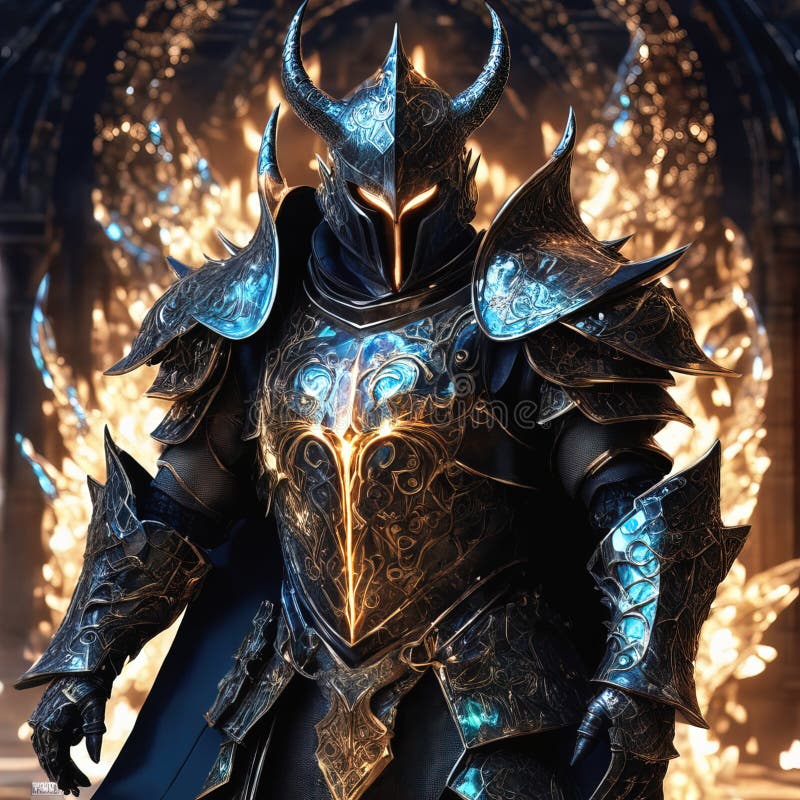 Demon Knight in Heavy Armor, an Armageddon Knight with Darkness in His ...