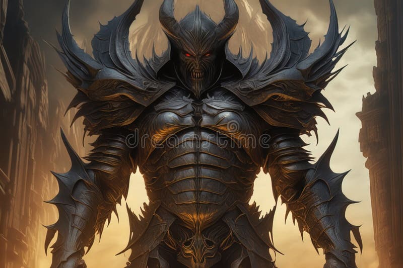 Demon Knight in Heavy Armor, an Armageddon Knight with Darkness in His ...