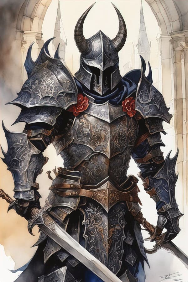 Demon Knight in Heavy Armor, an Armageddon Knight with Darkness in His ...