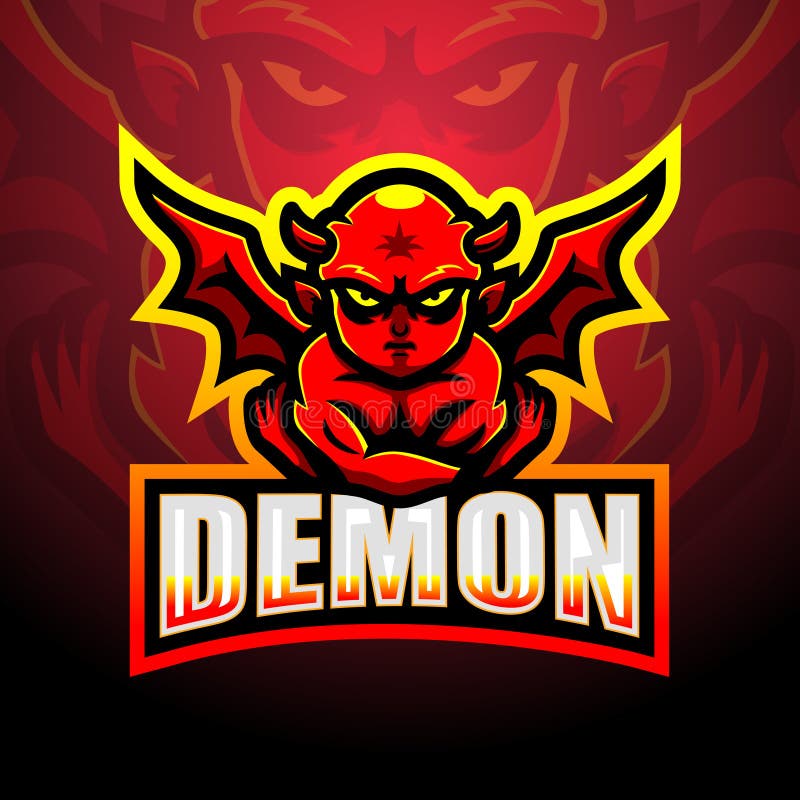 Demon Mascot Esport Logo Design Stock Vector - Illustration of danger ...