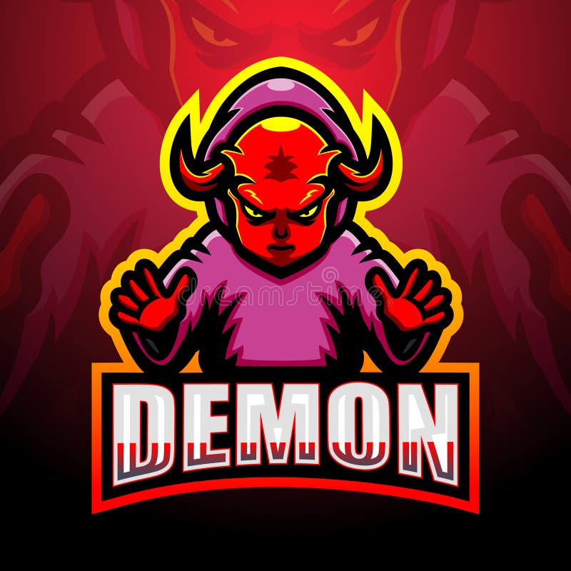 Demon Mascot Esport Logo Design Stock Vector - Illustration of cartoon ...
