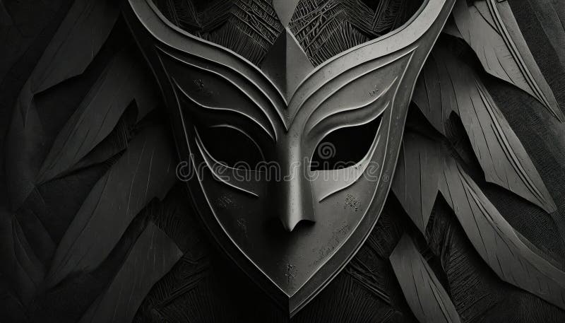 Demon with Mask on Dark Background Stock Illustration - Illustration of ...