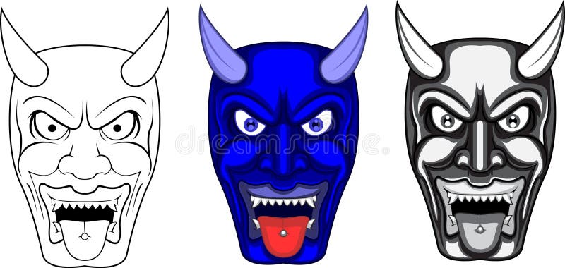 Demon MasK Vector stock vector. Illustration of wicked - 57362540