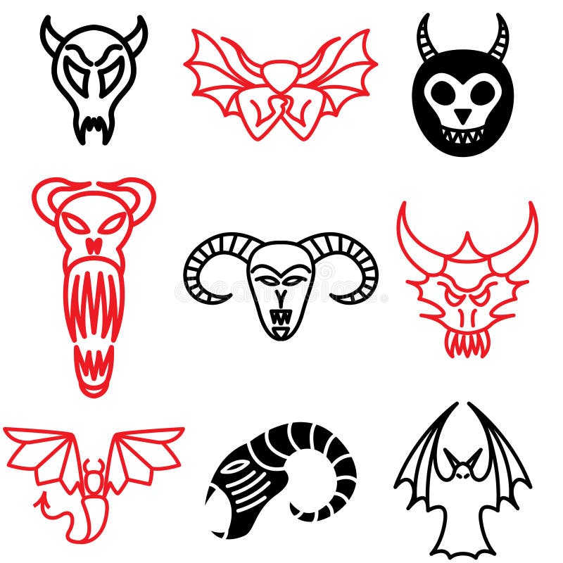 Demon and monster icons stock vector. Illustration of monster - 24534218