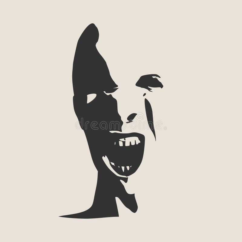 Demon or monster screaming stock vector. Illustration of fear - 98991934