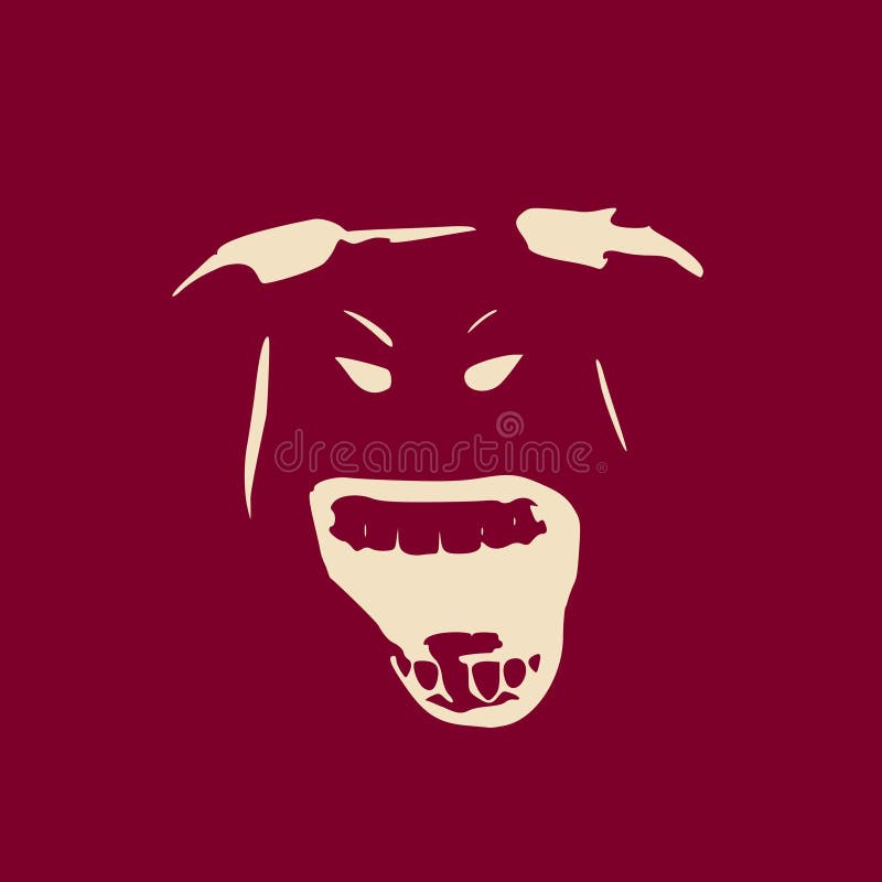 Demon or monster screaming stock vector. Illustration of head - 98484810