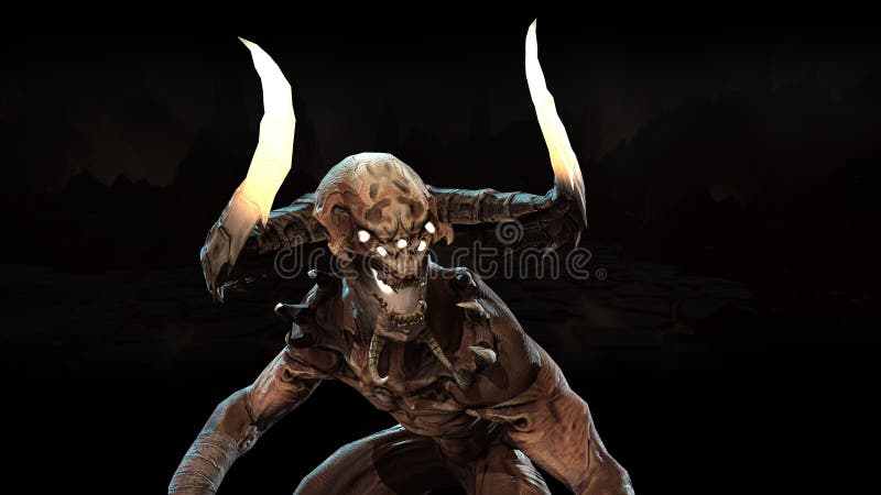 Demon Mythical Monster 3d Render Stock Illustration - Illustration of ...