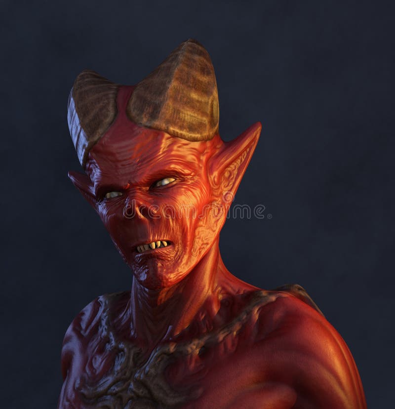 Demon Portrait stock illustration. Illustration of render - 106815503
