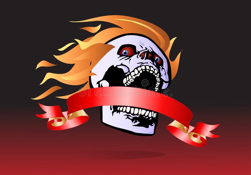 Demon ribbon banner stock illustration. Illustration of mysterious ...