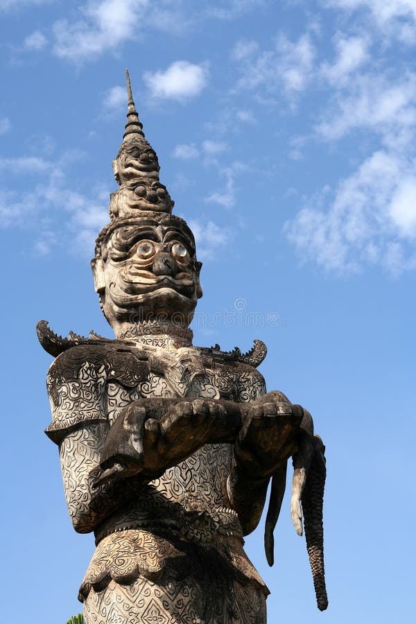 Demon Sculpture stock image. Image of demon, blue, historic - 12347659