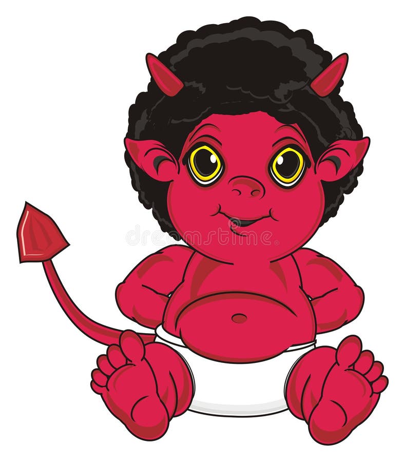 Demon sit and watch stock illustration. Illustration of watch - 89399709