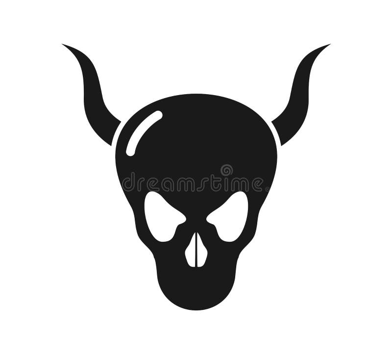 Demon skull icon stock vector. Illustration of icon - 132213132