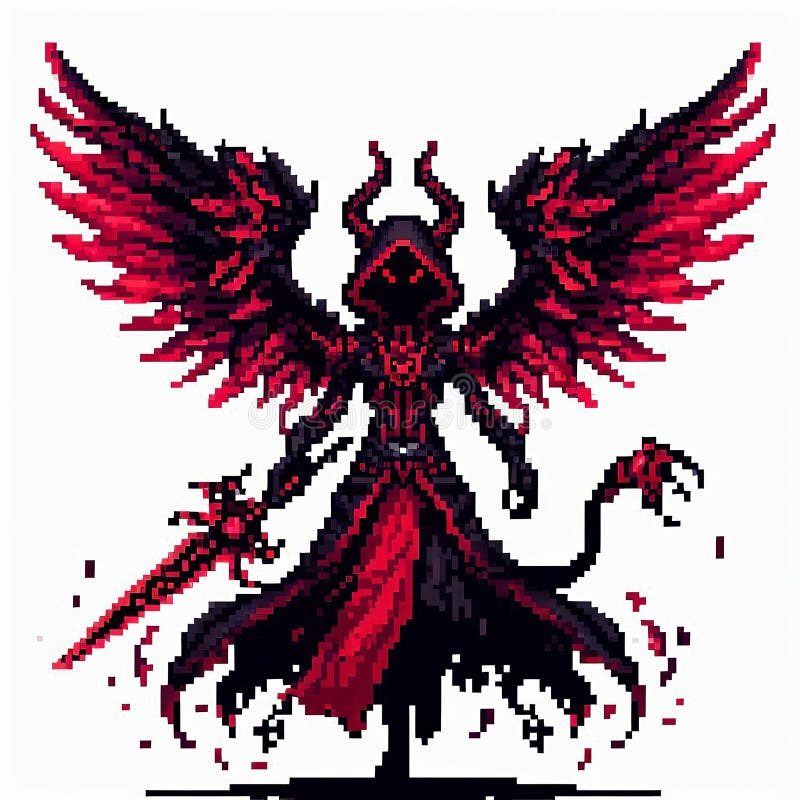 Demon Sorcerer with Infernal Magic Stock Illustration - Illustration of ...