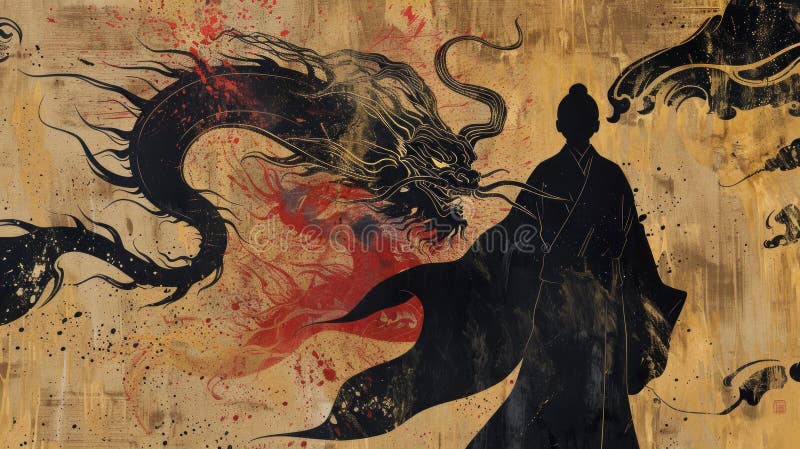 Demon Standing Behind Silhouette of Man, Stock Illustration ...