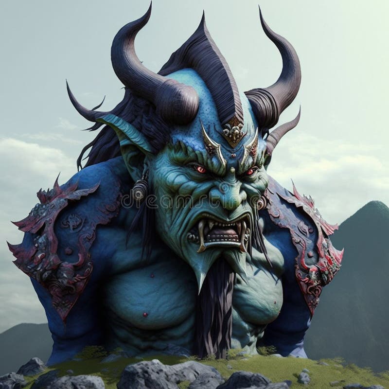 Demon on the Mountain.-Ai Generated Stock Illustration - Illustration ...