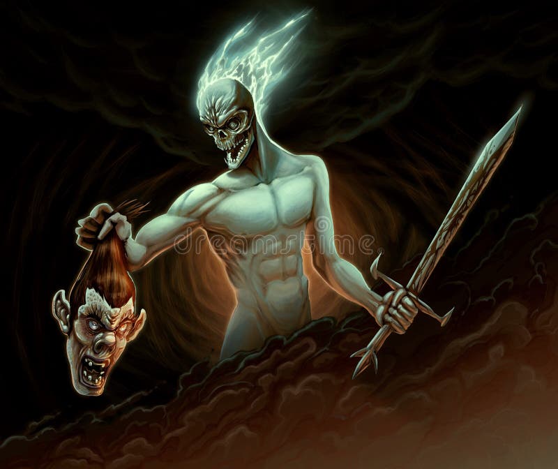Demone nella battaglia illustrazione di stock. Illustrazione di ...