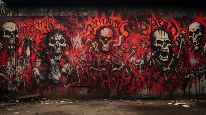 Demonic hell wall stock illustration. Illustration of gateway - 336210063