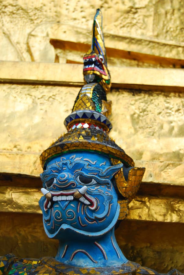 Demonio azul. foto de archivo. Imagen de ramayana, violento - 36503548