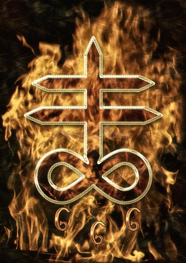 666 Gotisch Esoterisch De Stijlkwaad Van Het Brand Demonische Teken ...
