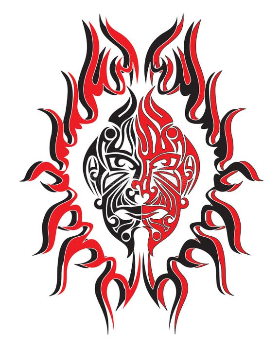 Demons fire face stock vector. Illustration of flame - 12487641