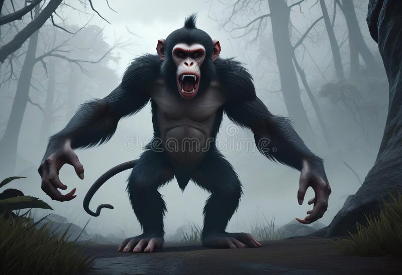 Demons Monkey Whips in Hell Fight Stock Illustration - Illustration of epic, whips: 327583891