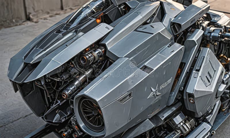 Futuristic Motorcycle with Large Engine Stock Illustration ...