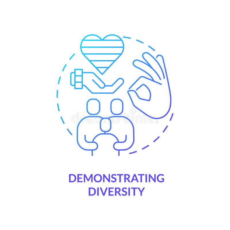 Demonstrating Diversity Blue Gradient Concept Icon Stock Vector ...