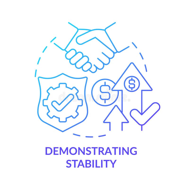 Demonstrating Stability Blue Gradient Concept Icon Stock Vector ...