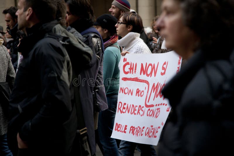 Demonstration editorial stock image. Image of crowd, berlusconi - 18336329